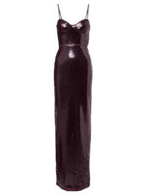 David Koma Embellished Gathered Gown - Black