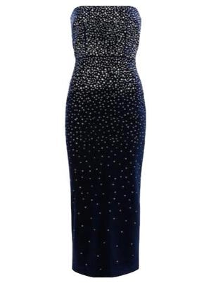 Alex Perry Embellished Velvet Midi Dress - Black