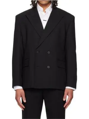 Hugo Boss Double-breasted Suit Jacket - Black