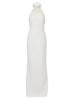 Rebecca Vallance La Peregrina Crepe Gown - White