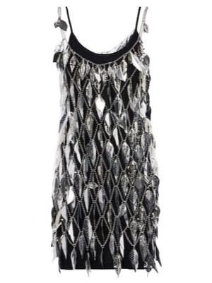 Rabanne Embellished Chain-detail Mini Dress - Black