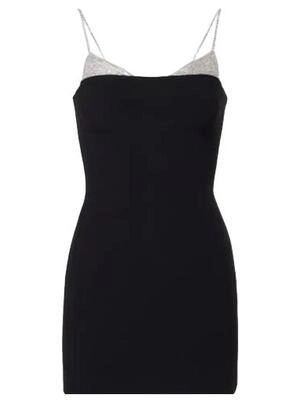 David Koma Embellished Cady Mini Dress - Black