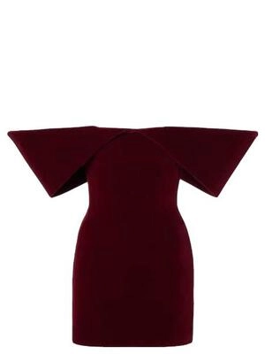 David Koma Off-shoulder Velvet Minidress - Brown