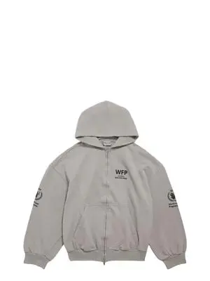 Balenciaga Wfp Regular Zip-up Hoodie - Grey