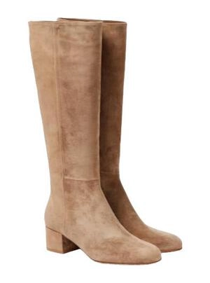 GIANVITO ROSSI Suede Knee-high Boots With Block Heel - Brown