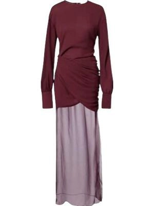 NENSI DOJAKA Davina Draped Maxi Dress - Red