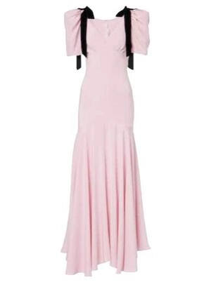 RODARTE Silk Crepe Gown With Bow Detail - Pink