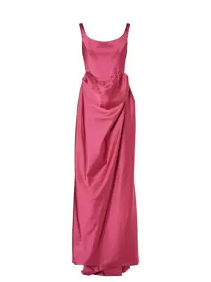 VIVIENNE WESTWOOD Crepe Satin Corset Gown - Fuchsia