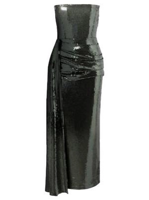 Alex Perry Strapless Draped Sequin Corset Dress - Black