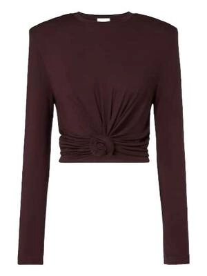 Magda Butrym Brown Cotton-blend Knit Top - Black