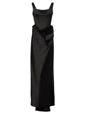 VIVIENNE WESTWOOD Camille Draped Crêpe Satin Bustier Gown - Nero