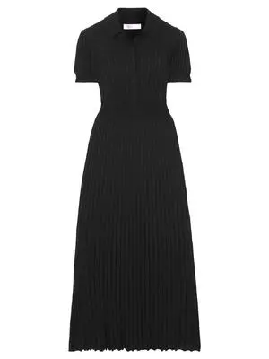 Gabriela Hearst Amor Ribbed Silk And Cashmere-blend Maxi Dress - Black