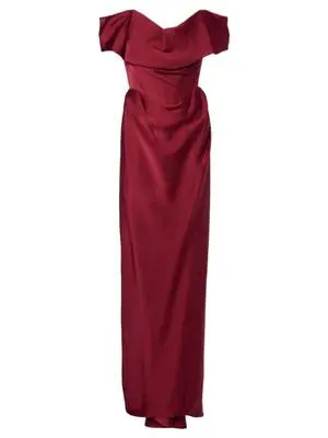 VIVIENNE WESTWOOD Nova Cocotte Crepe Satin Bustier Gown - Deep Red