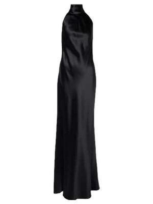 Ralph Lauren Chilton Halterneck Satin Gown - Black