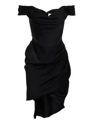 VIVIENNE WESTWOOD Off-shoulder Bustier Crêpe Minidress - Black