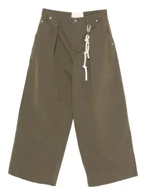 SONG FOR THE MUTE Wide-leg Trousers With Belt Loops - Green