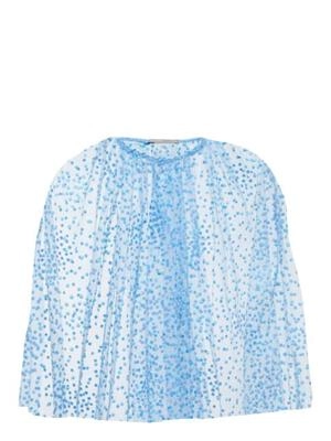 Monique Lhuillier Dotted Tulle Cape - Blue