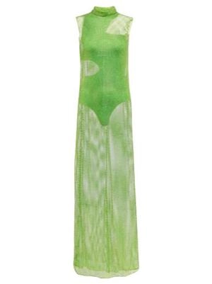 Stella McCartney Mesh Cut-out Maxi Dress - Green