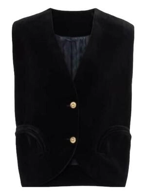 BLAZÉ MILANO Gliss Cotton Velvet Vest - Black
