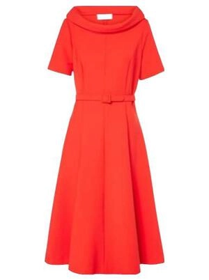 Oscar De La Renta Wool-blend Midi Dress - Orange