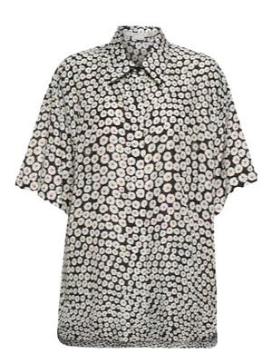 Stella McCartney Floral Silk Button-down Shirt - Gray