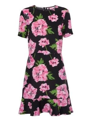 Stella McCartney Floral Silk Minidress - Black