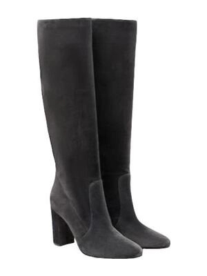GIANVITO ROSSI Suede Block Heel Knee-high Boots - Black