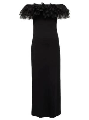 Giambattista Valli Off-shoulder Ruffled Maxi Dress - Black