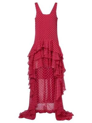 ROTATE BY BIRGER CHRISTENSEN Truut Ruffled Polka Dot Chiffon Midi Dress - Red
