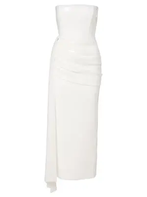 Alex Perry Bridal Strapless Sequined Gown - White