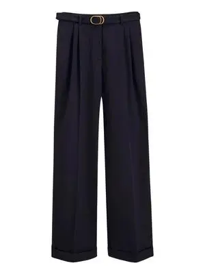 Dior Belted Flared Pants - Black