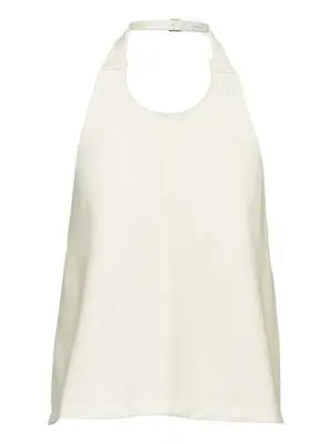 Wardrobe.NYC Halter Neck Top With Open Back - White