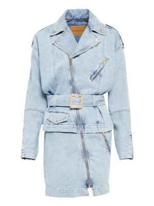 Alexandre Vauthier Asymmetric Zipped Denim Minidress - Blue