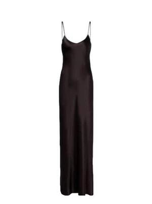 NILI LOTAN Silk Charmeuse Cami Slip Dress - Black
