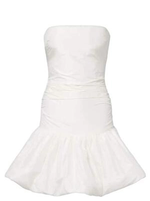 ROTATE BY BIRGER CHRISTENSEN Bridal Silk Taffeta Mini Dress - White