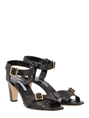 Manolo Blahnik Buckled Leather Sandals - Black