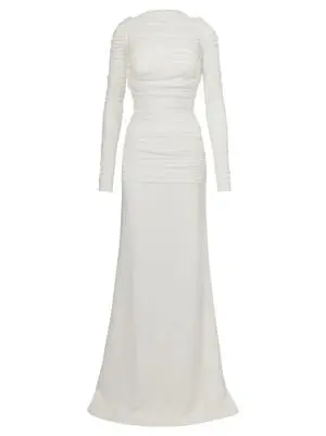 Christopher Esber Veiled Silk Tulle Gown - White