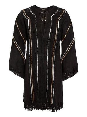 DODO BAR OR Fringe-trimmed Suede Tunic