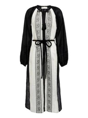 Tory Burch Embroidered Linen Kaftan - Black