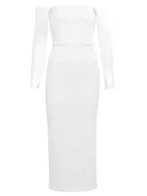 Alex Perry Tate Off-shoulder Stretch-crepe Midi Dress - White