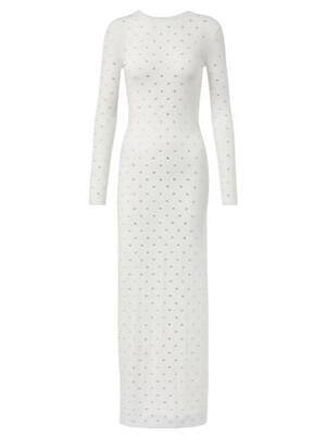 Rabanne Bridal Crystal-embellished Maxi Dress - White