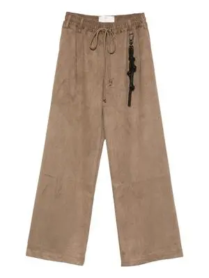 SONG FOR THE MUTE Wide-leg Casual Pants With Drawstring - Brown