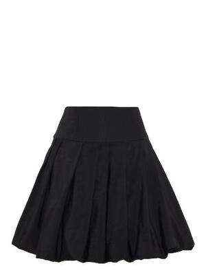 Oscar De La Renta Pleated Cotton-blend Skirt - Black