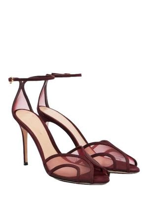GIANVITO ROSSI Suede And Mesh High-heel Stiletto Sandals - Multicolor
