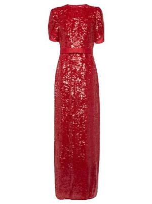 Erdem Sequined Maxi Dress With Bow Detail - Red