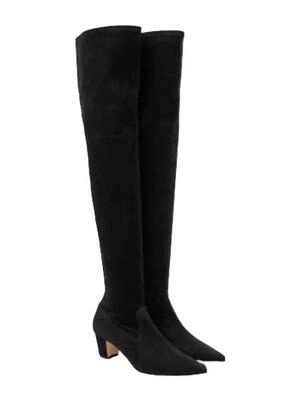 Manolo Blahnik Lupasca 55 Suede Over-the-knee Boots - Black