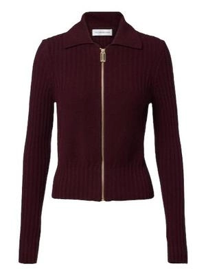 Victoria Beckham Wool And Cashmere-blend Zip-up Cardigan - Brown