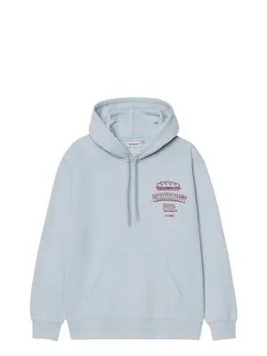 Carhartt Work In Progress Hooded Sandwich Sweatshirt - Blue Fog / Red