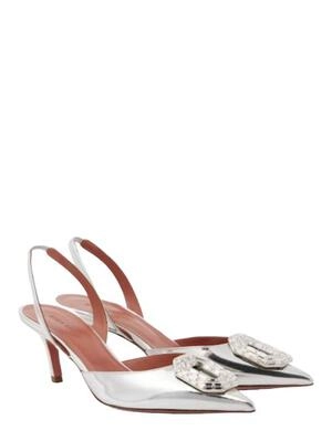 Amina Muaddi Camelia 60 Slingback Pumps - White