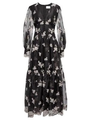 ERDEM Tabetha Floral Embroidered Silk Dress